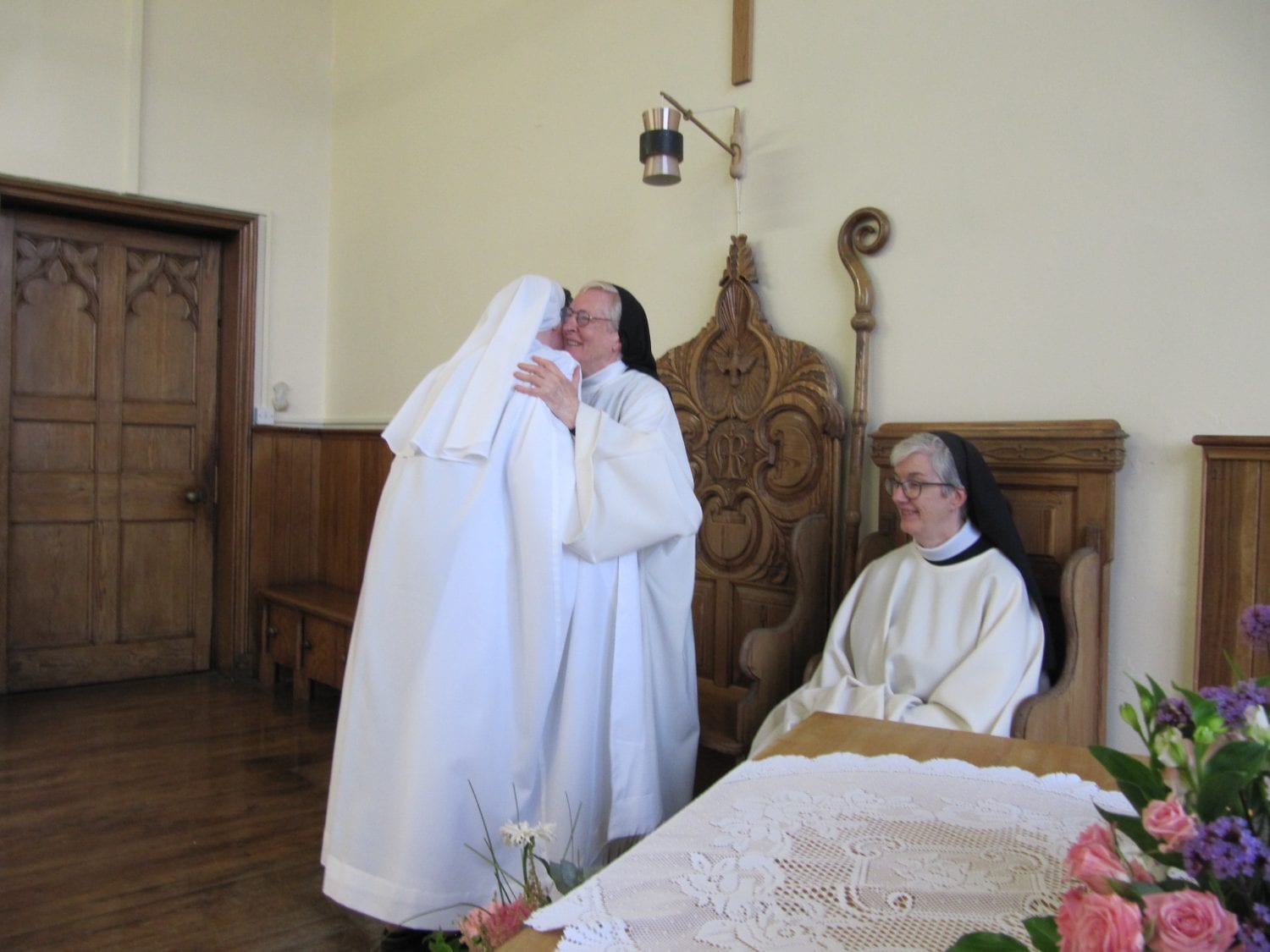 Mother Marie greets Sister Beatrice as a newly Junior Professed Sister ...